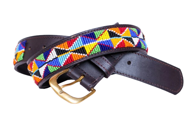 KITENGE: Handmade Maasai Beaded Leather Belt – African Tribal Belt for ...